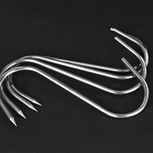 HONSHEN 20 pcs 5 Inch Meat Hooks S-Hook, 4mm Stainless Steel Meat Hook for Butcher,Processing,Hanging,Chicken,Hunting,Smoking,Ribs,Fish,Beef,Poultry,Drying BBQ Grill Cooking (20 pcs 5inch Meat Hook)