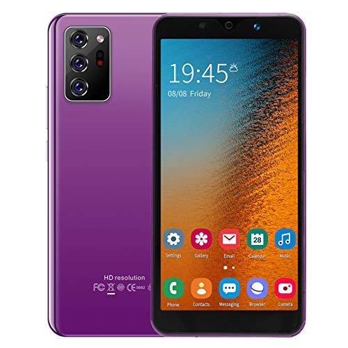 Vbestlife 3G Unlocked Smartphone, Note30 Plus 5.72in HD Full Screen Cell Phone, Support APP Face Recognition for Android 8.1 Fingerprint Unlock Smartphone, 512M 4G, Dual SIM Dual Camera Purple