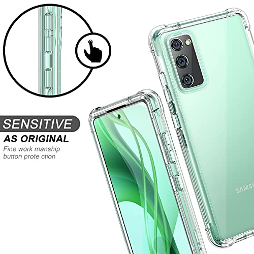 SURITCH Clear Case for Galaxy S20 FE 5G,[Built in Screen Protector][Camera Lens Protection] Full Body Protective Shockproof Bumper Rugged Cover for Samsung Galaxy S20 FE 6.5 Inch (Clear)