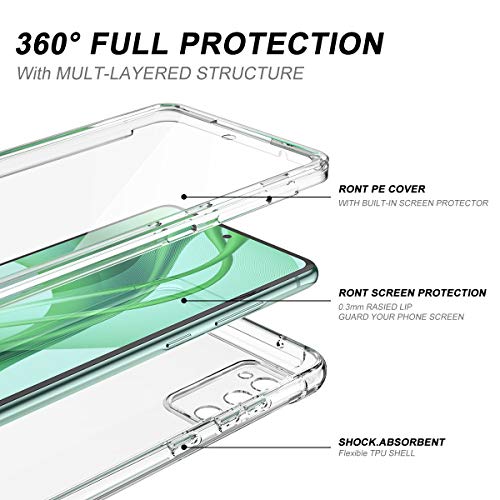 SURITCH Clear Case for Galaxy S20 FE 5G,[Built in Screen Protector][Camera Lens Protection] Full Body Protective Shockproof Bumper Rugged Cover for Samsung Galaxy S20 FE 6.5 Inch (Clear)