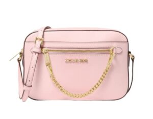 michael kors women's jet set item large east west chain crossbody (powder blush)