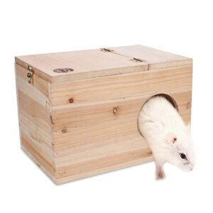 salutuya wood nesting house, squirrel nesting box squirrel house wear resistant mating breeding box nesting for chinchilla squirrel hamster