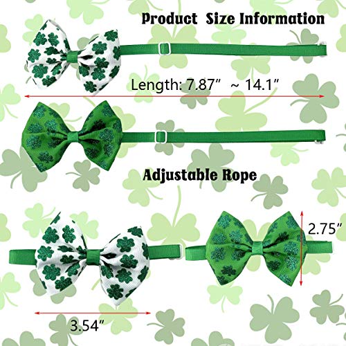 Vehomy Pet Dog Saint Patrick's Day Costume - Green Dog Top Hat and 2pcs Shamrock Dog Saint Patrick's Day Bow tie Collars for Dogs Cats Puppy Kitten (3Pcs)