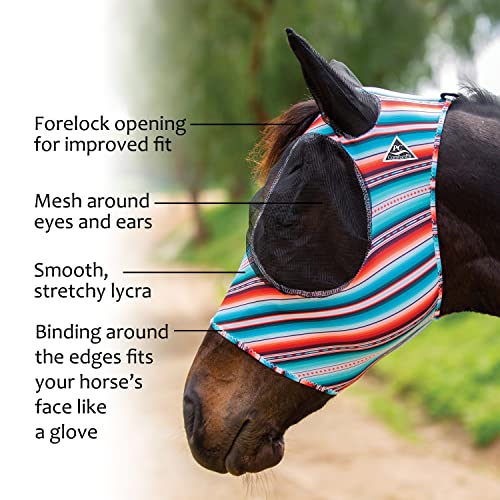 Professional's Choice Comfort-Fit Cob Fly Mask - Santiago Pattern - Maximum Protection and Comfort for Your Horse