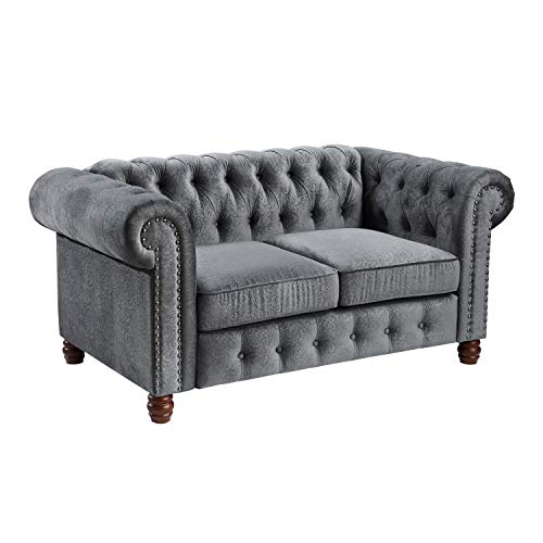 Lexicon Boswell Living Room Loveseat, Dark Gray