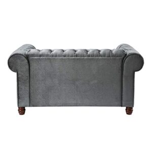 Lexicon Boswell Living Room Loveseat, Dark Gray