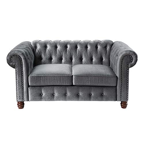 Lexicon Boswell Living Room Loveseat, Dark Gray