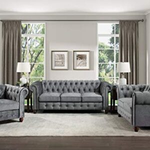 Lexicon Boswell Living Room Loveseat, Dark Gray