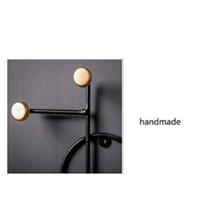 AVEO Coat Hooks 10 Hooks Wrought Iron Wall Hanging Coat Rack Key Hanger Frame Wall Rack Kitchen Bathroom Wall Home Decoration Coat Rack Wall Mount (Color : Black)