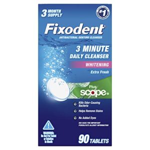 fixodent 3 minute daily cleanser tablets plus scope - 90 ct