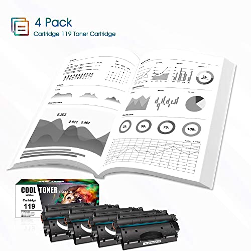 Cool Toner Compatible Toner Cartridge Replacement for Canon 119 119II Toner for Canon ImageClass MF6160dw MF414dw MF5950dw MF5880dn MF5850dn MF416dw LBP253dw LBP6300dn MF5960dn Printer (Black, 4-Pack)