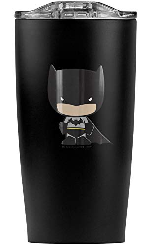 Justice League Batman Cute Chibi Character Stainless Steel Tumbler 20 oz Coffee Travel Mug/Cup, Vacuum Insulated & Double Wall with Leakproof Sliding Lid | Great for Hot Drinks and Cold Beverages