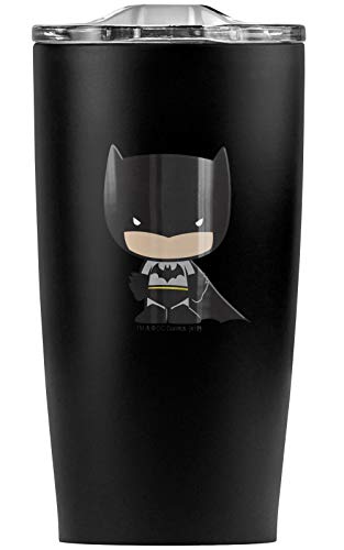 Justice League Batman Cute Chibi Character Stainless Steel Tumbler 20 oz Coffee Travel Mug/Cup, Vacuum Insulated & Double Wall with Leakproof Sliding Lid | Great for Hot Drinks and Cold Beverages