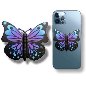 srlc cute butterfly phone grip socket: phone holder and collapsible stand grip,popping out for phone,compatible with all smartphones and cases (lavender butterfly)