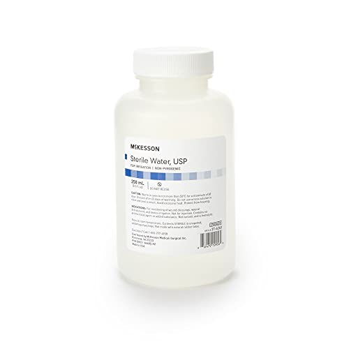 McKesson Sterile Water, USP, Single Patient Use, Not for Injection, 250 mL, 24 Count