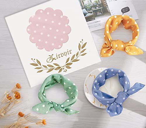 4PCS Summer Dog Bandanas Cute Soft Cotton Puppy Cat Scarfs Washable Daily Handkerchief Pink Green Blue Orange Comfortable Gifts, Adjustable Accessories for Small Medium Large Girl Boy Pup Pet