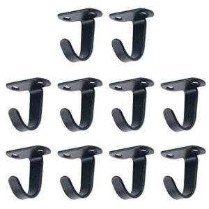 semetall stainless steel wall mount hook 10 pack small top hook wall mount hook wardrobe cupboard hook(small single hook,black)