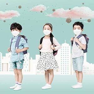 10 Pack, 4-Layers KF94 Certified Korean Face Mask (Made in Korea) (Kids, Children, Youth, Adults) [HappyLife] (Kids White)