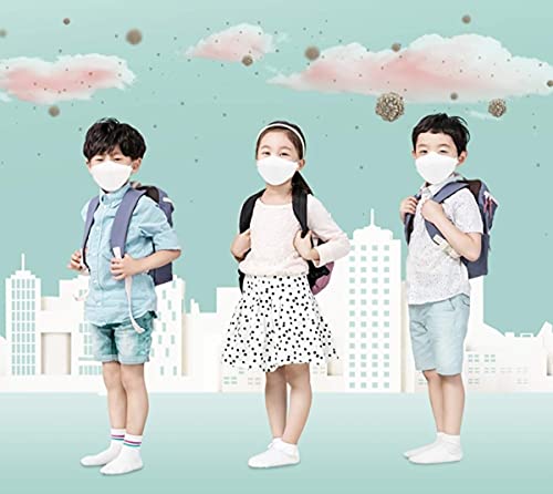 10 Pack, 4-Layers KF94 Certified Korean Face Mask (Made in Korea) (Kids, Children, Youth, Adults) [HappyLife] (Kids White)