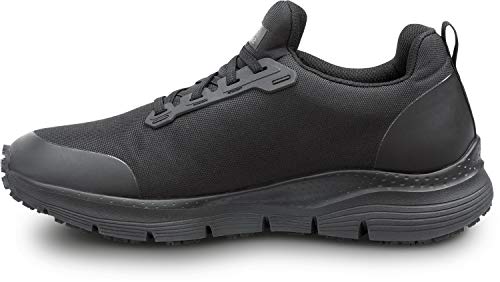 Skechers Work Arch Fit Jake, Men's, Black, Slip On Athletic Style, MaxTrax Slip Resistant, Soft Toe Work Shoe (9.0 M)