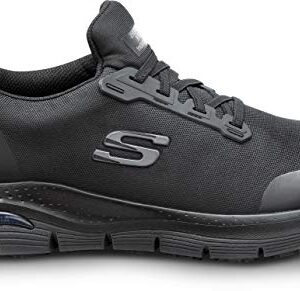 Skechers Work Arch Fit Jake, Men's, Black, Slip On Athletic Style, MaxTrax Slip Resistant, Soft Toe Work Shoe (9.0 M)