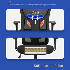 Big and Tall Office Chair Ergonomic Chair 400lbs Wide Seat Executive Desk Chair with Lumbar Support Adjustable Armrest Headrest High Back Mesh Computer Chair Rolling Swivel Task Chair(Black)