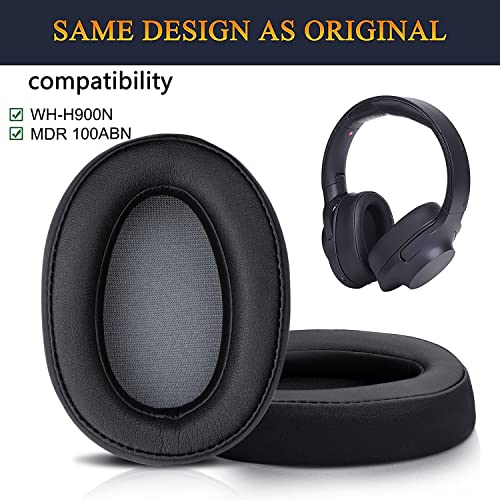 SOULWIT Ear Pads Cushions Replacement, Earpads Compatible with Sony WH-H900N (h.Ear on 2 Wireless) & MDR 100ABN (h.Ear on Wireless) Noise Canceling Over-Ear Headphones - Black