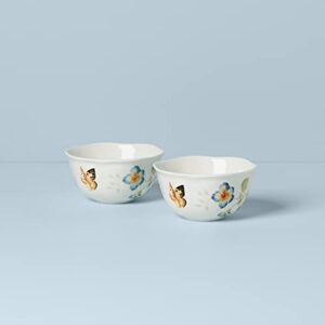 Lenox 890914 Butterfly Meadow 2-Piece Porcelain Dessert Bowl Set, Blue, 4.75"