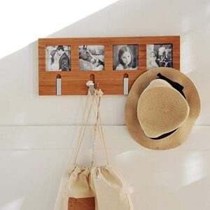 DUO ER 50 x 20cm Natural Bamboo Hanger Wall Hanging Debris Handbag Hat Scarf Hook Decorative Keychain Photo Frame Hook Hanger