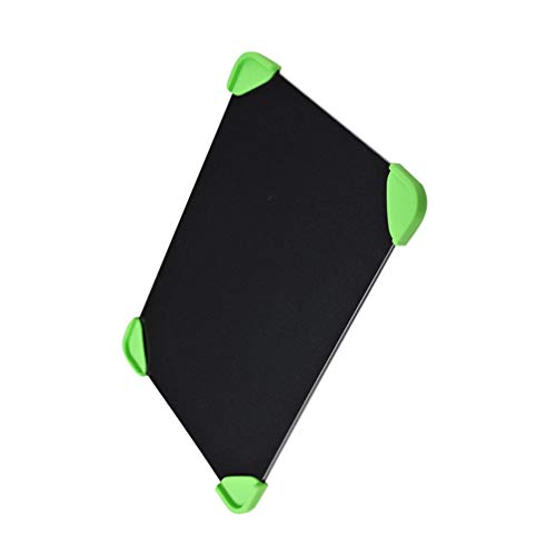 Happyyami Fast Defrosting Mat Fast Defrosting Tray Aluminum Rapid Thawing Plate Board Meat Defroster with 4 Silicone Corner Pad for Meat Pork Beef Fish Black 23x16. 5cm Food Holder Dish