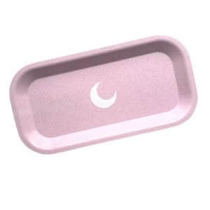 brando moon small tray - pink lightweight plant based tray - made from plants - eco friendly low carbon kitchen tool - curved edges and smooth surface - travel size 8 x 4.1 inches