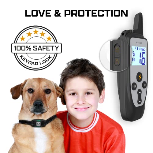 INVIROX Shock Collar for Large Dog [2023 Edition] 123 Levels Dog Training Collar with Remote 1100yd Range, Dog Shock Collar for Medium Dogs 100% Waterproof & Rechargeable Training Collar for Dogs