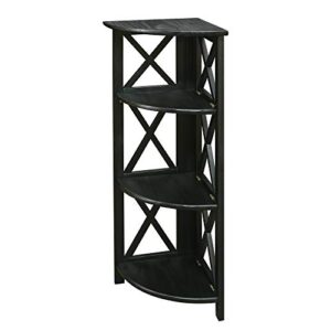 casual home montego 4-shelf corner folding bookcase, black (new)