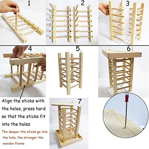 kathson Wooden Hay Feeder Rabbit Less Waste Food Feeding Rack Standing Pet-self Feeding Hay Manager Grass Holder Small Animals Cage Accessories for Bunny Chinchilla Guinea Pig