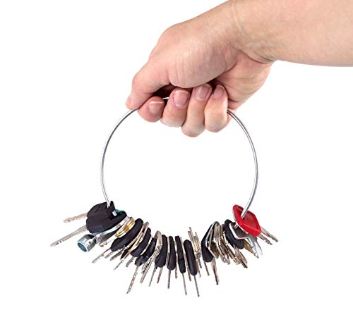 Lucky Line Pull-Apart 6" Tension Closure Steel Key Ring, 5 Pack (74605)