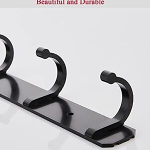 fammom CukAid Coat Rack Wall Mounted,Heavy Duty Metal Towel Hooks,Black Wall Coat Hook for Hanging Clothes,Cooking Tool,Towel,Wallets,Hat, Key,Bag. (Black, 6Hooks)