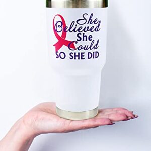 Breast Cancer Gifts for Women,Encouragement Gifts for Women,Christmas Gifts,She Believed She Could So She Did,Breast Cancer Tumbler,Breast Cancer Awareness Gifts for Women,Breast Cancer Survivor Gifts