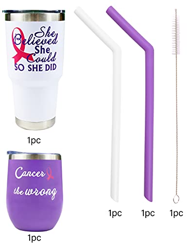 Breast Cancer Gifts for Women,Encouragement Gifts for Women,Christmas Gifts,She Believed She Could So She Did,Breast Cancer Tumbler,Breast Cancer Awareness Gifts for Women,Breast Cancer Survivor Gifts