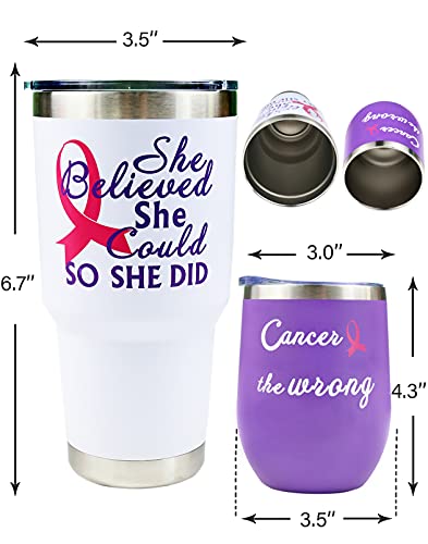 Breast Cancer Gifts for Women,Encouragement Gifts for Women,Christmas Gifts,She Believed She Could So She Did,Breast Cancer Tumbler,Breast Cancer Awareness Gifts for Women,Breast Cancer Survivor Gifts