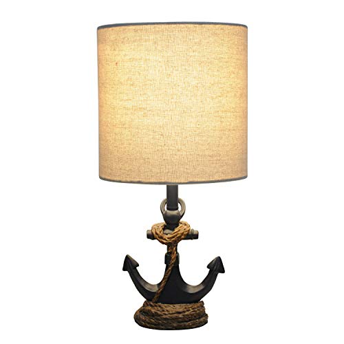 Decor Therapy Anchor Resin Accent Lamp, Antique Navy