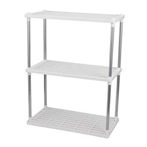 yarnow 3- tier storage shelf plastic shelving unit free standing rack organizer tool holder plant stand for kitchen bathroom laundry narrow places shoe white