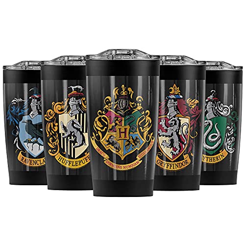 HARRY POTTER/HOGWARTS SCHOOL CREST - Stainless Steel Tumbler 20 oz Coffee Travel Mug/Cup, Vacuum Insulated & Double Wall with Leakproof Sliding Lid | Great for Hot Drinks and Cold Beverages