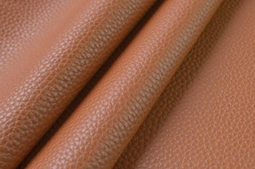 Wento 0.9mm Thick 2 Yards Sofa Lychee Skin Camel Faux Leather Fabric Wearproof PU Leather for Furniture Car Seat Upholster Pleather for Furniture Cover(#8,2 Yards)