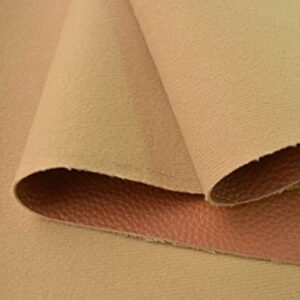 Wento 0.9mm Thick 2 Yards Sofa Lychee Skin Camel Faux Leather Fabric Wearproof PU Leather for Furniture Car Seat Upholster Pleather for Furniture Cover(#8,2 Yards)