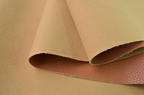 Wento 0.9mm Thick 2 Yards Sofa Lychee Skin Camel Faux Leather Fabric Wearproof PU Leather for Furniture Car Seat Upholster Pleather for Furniture Cover(#8,2 Yards)