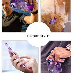 BENTOBEN iPhone 11 Case, Slim Fit Glow in The Dark Hybrid Hard PC Soft TPU Bumper Drop Protective Girls Women Men Phone Cover for iPhone 11 6.1 inch, Purple Galaxy