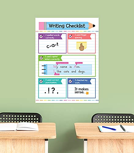 Carson Dellosa Writing Checklist Chart—Student Check Writing Guide for Editing and Revising, English Language Arts Homeschool or Classroom Decor (17" x 22")