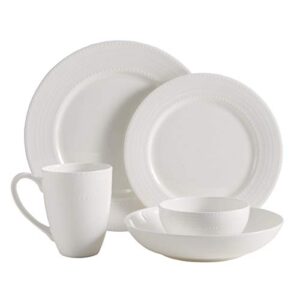 Mikasa Annabele Chip Resistant 40-Piece Dinnerware Set, Service For 8, White