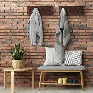 KIBAGA Decorative Coat Rack for Wall Mount - Large Hanger with Shelf and 6 Hooks to Simplify Your Home