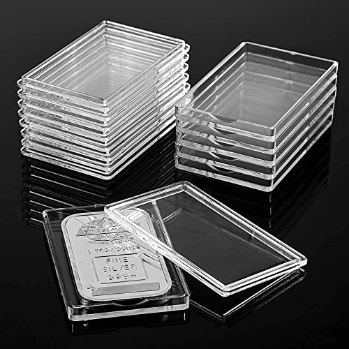 Silver Bar Case 1 oz Silver Bar Holder Clear Acrylic Storage Container Fit Silver Bar Box for 1 oz Silver Bar 1 Troy Ounce Bar (30 Pieces)